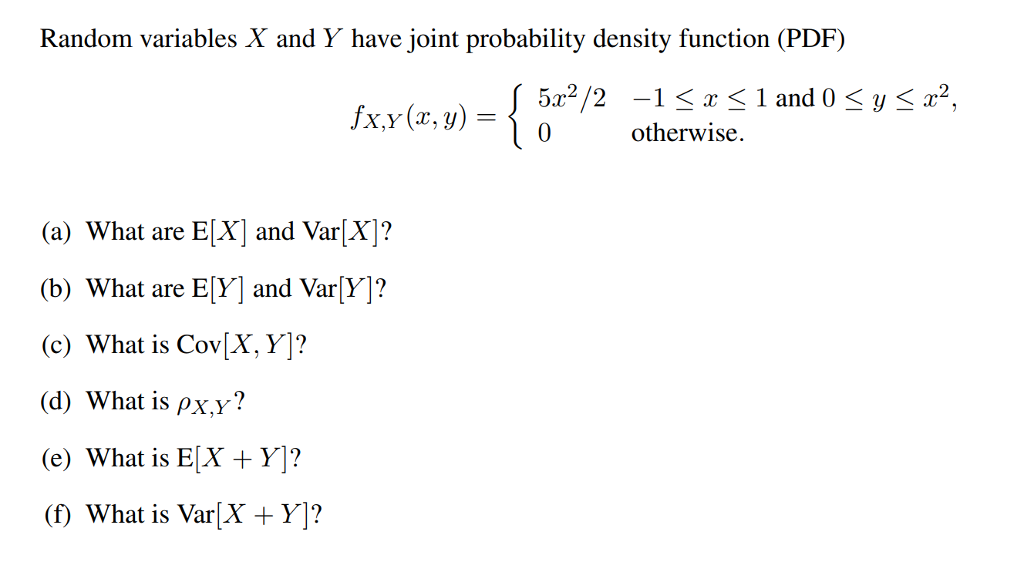 Solved Random variables X and Y have joint probability | Chegg.com