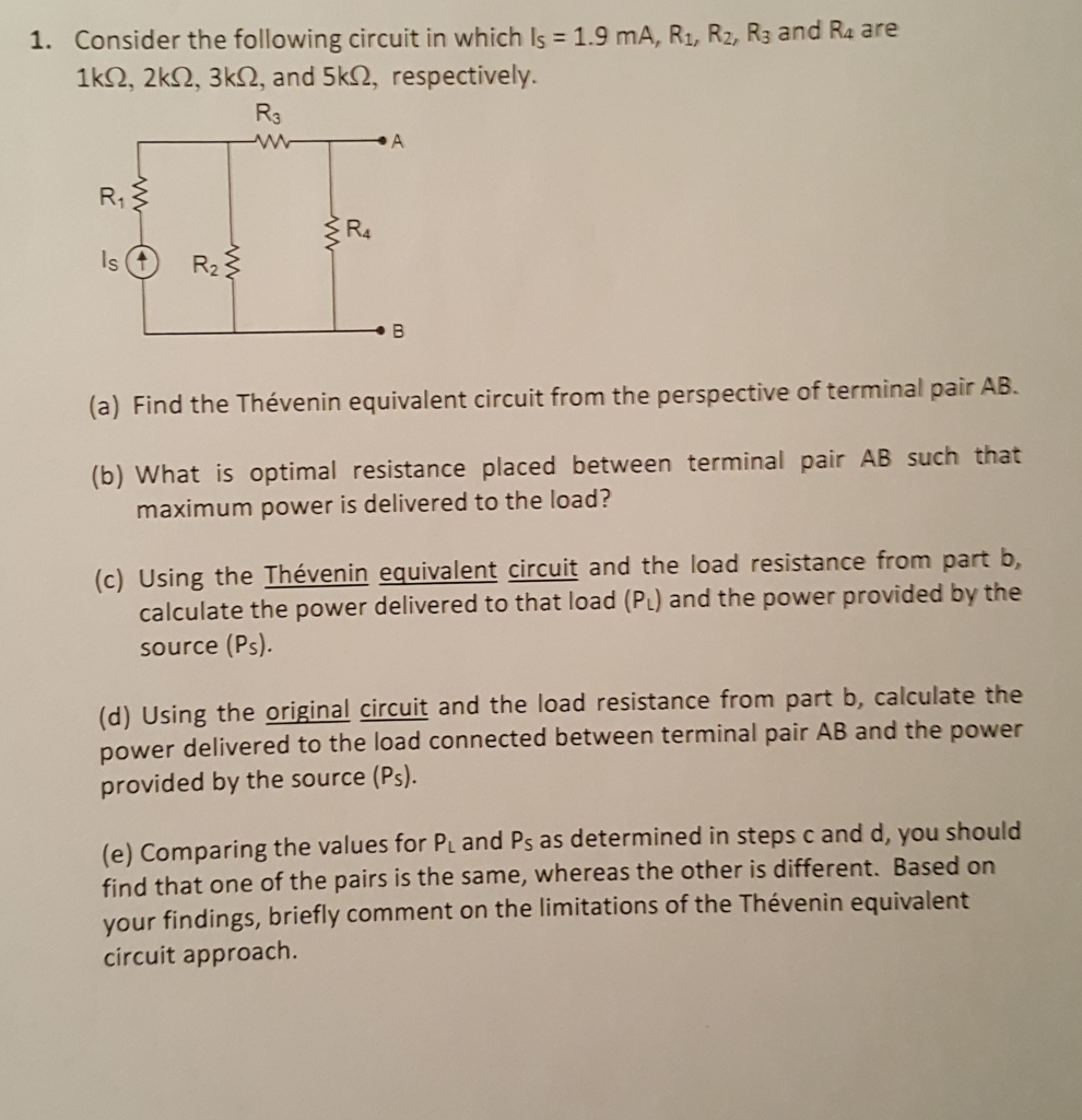 Solved Consider the following circuit in which Is = 1.9 mA, | Chegg.com