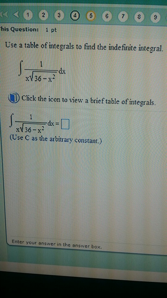 Solved Use A Table Of Integrals To Find The Indefinite