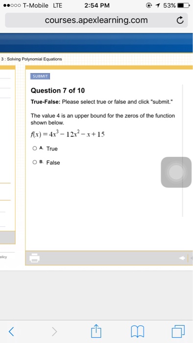 Solved ooo T-Mobile LTE 2:54 PM courses.apexlearning.com 3: | Chegg.com