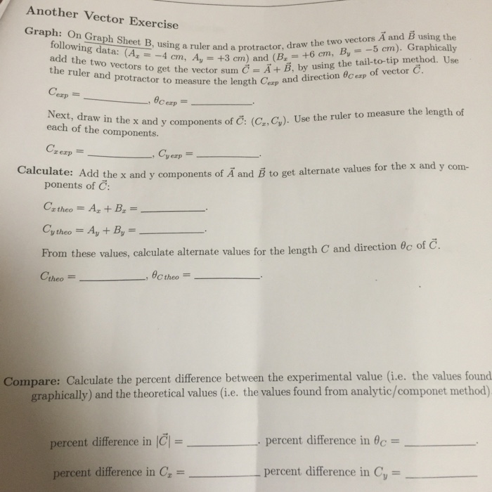 Solved Another Vector Exercise Graph: On Graph Sheet B, | Chegg.com