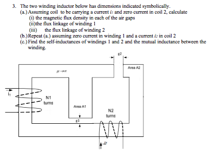 The two winding inductor below has dimensions | Chegg.com