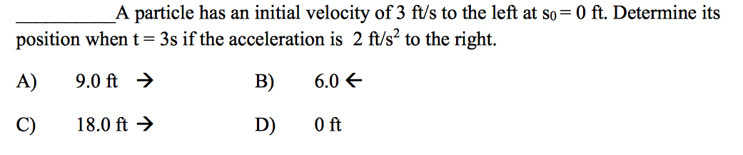 Solved A particle has an initial velocity of 3 ft/s to the | Chegg.com
