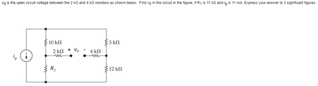 Solved V_0 is the open circuit voltage between the 2 k Ohm | Chegg.com