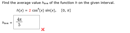 Solved Find the average value h_ave of the function h on the | Chegg.com