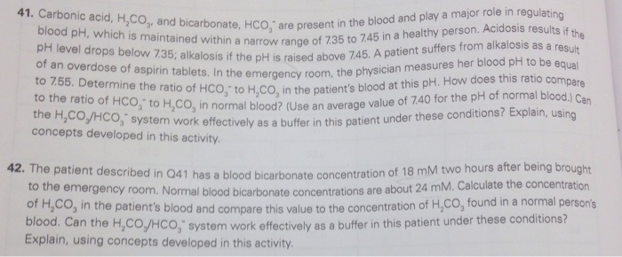Carbonic acid H_2Co_3, and bicarbonate, HCO_3 are | Chegg.com