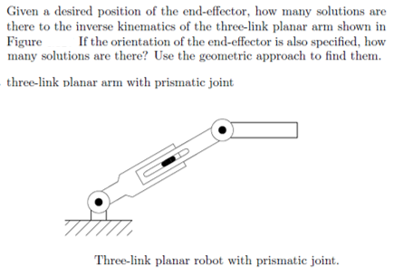Solved Given a desired position of the end-effector, how | Chegg.com
