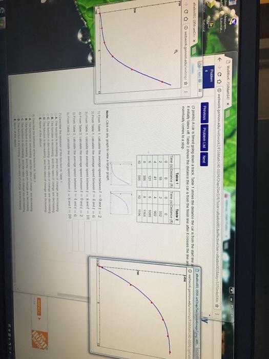 Solved A car is timed going down a track. Table 1 shows | Chegg.com