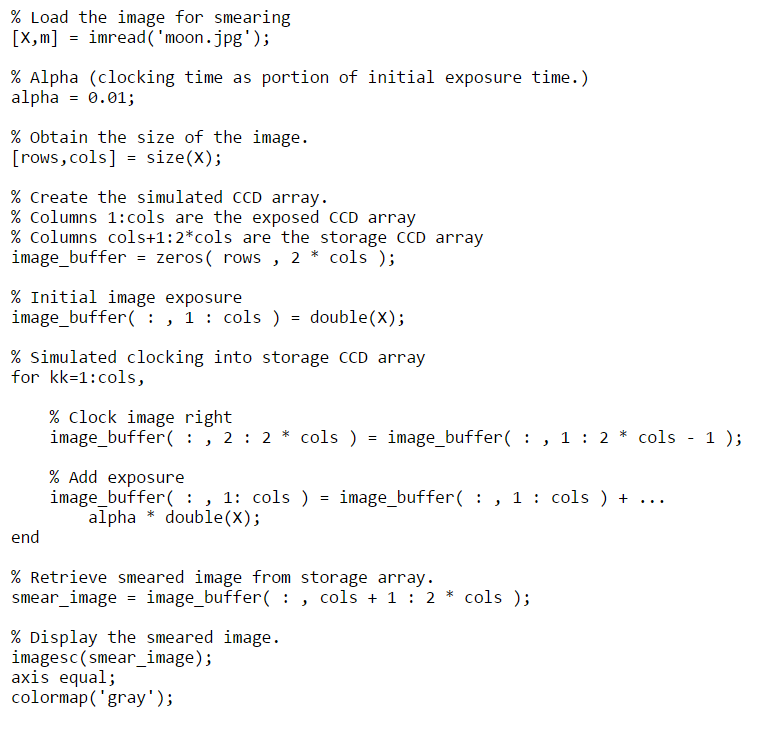 Solved Load the image for smearing [x,m] imread( 'moon jpg') | Chegg.com