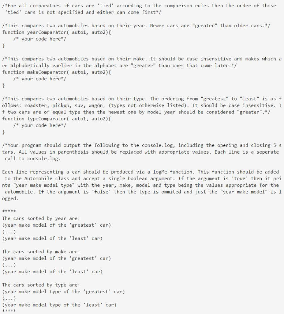 Solved (Javascript) This assignment is graded based on | Chegg.com