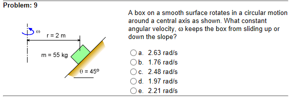 Solved A box on a smooth surface rotates in a circular | Chegg.com