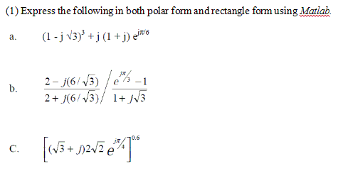 Solved Express the following in both polar form and | Chegg.com