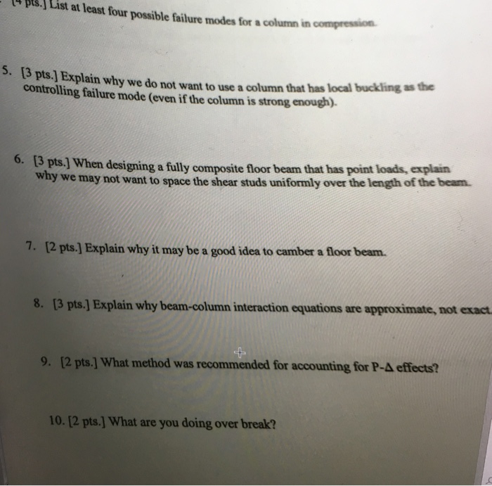 Solved List at least four possible failure modes for a | Chegg.com