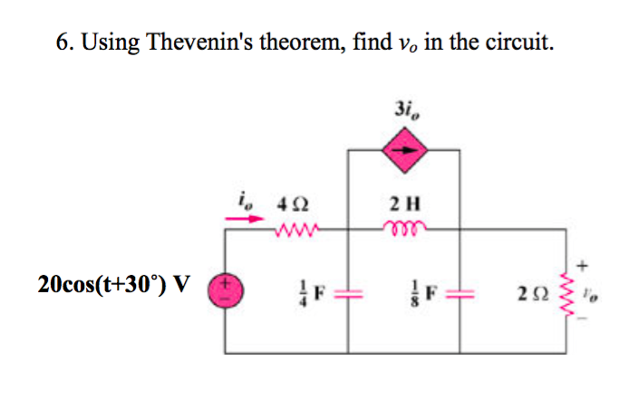 Solved 6. Using Thevenin's theorem, find vo in the circuit. | Chegg.com