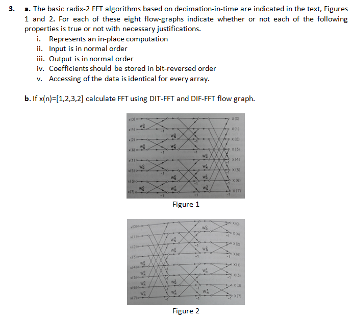 Solved 3 A The Basic Radix 2 Fft Algorithms Based On