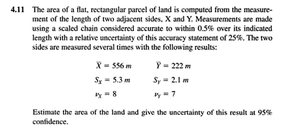 Solved The area of a flat, rectangular parcel of land is | Chegg.com