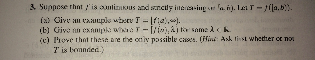 Solved 3. Suppose that f is continuous and strictly | Chegg.com
