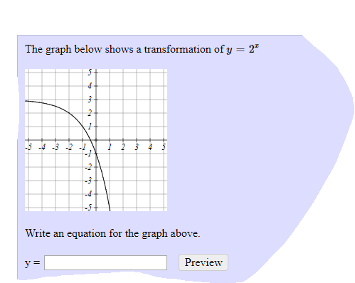 Solved The graph below shows atr ansformation of y 2" Write | Chegg.com