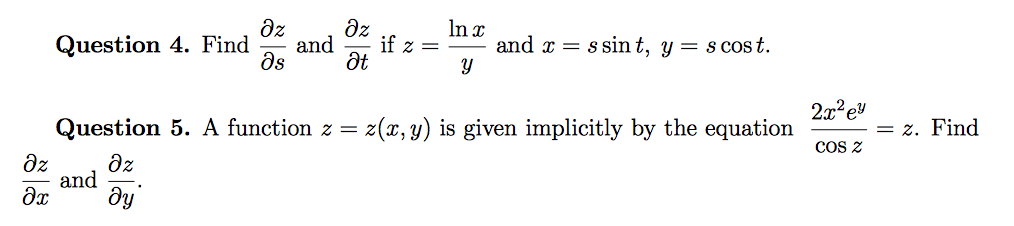 Solved Find partial differential z\partial differential s | Chegg.com