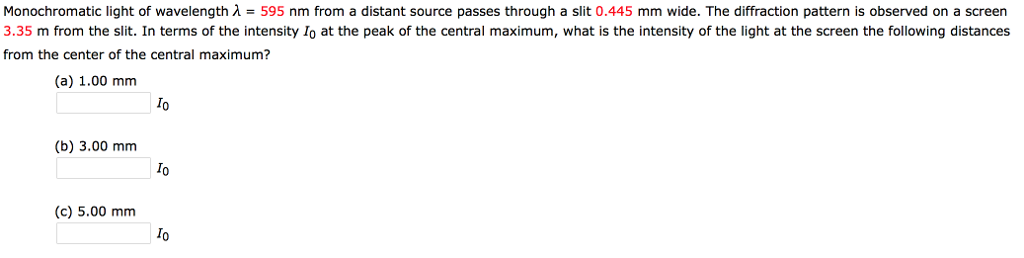 Solved Monochromatic light of wavelength ? 595 nm from a | Chegg.com