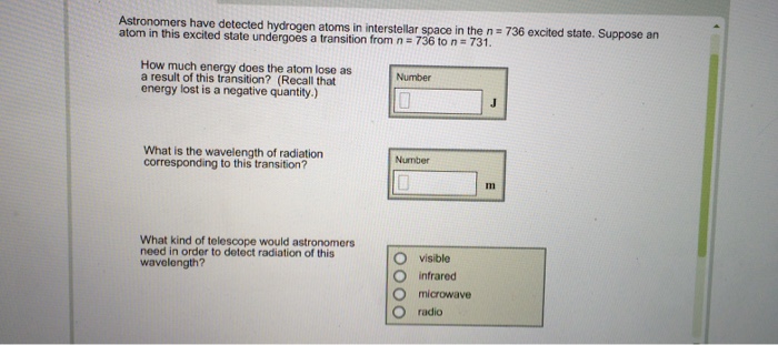 Solved Astronomers Have Detected Hydrogen Atoms In