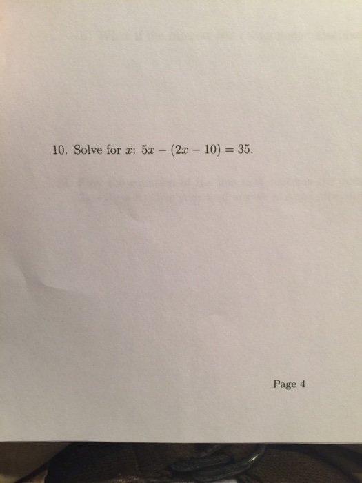 Solved Solve For X 5x 2x 10 35 Chegg