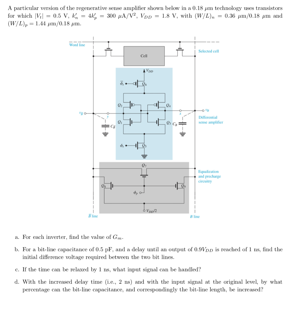 Solved A particular version of the regenerative sense | Chegg.com