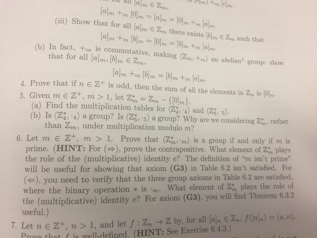 Solved (iii) Show that for all [a]_m element Z_m there | Chegg.com