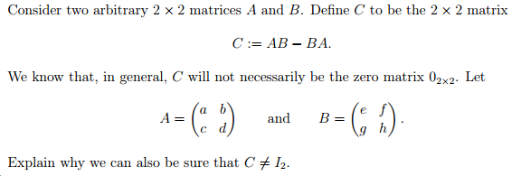 Solved Consider two arbitrary 2 times 2 matrices A and B. | Chegg.com