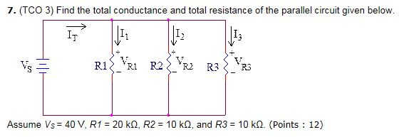 Solved Find the total conductance and total resistance of | Chegg.com