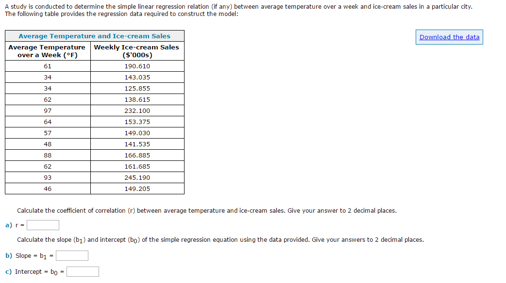 Solved A study is conducted to determine the simple linear | Chegg.com