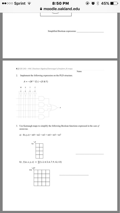 Solved Implement the following expression on the PLD | Chegg.com
