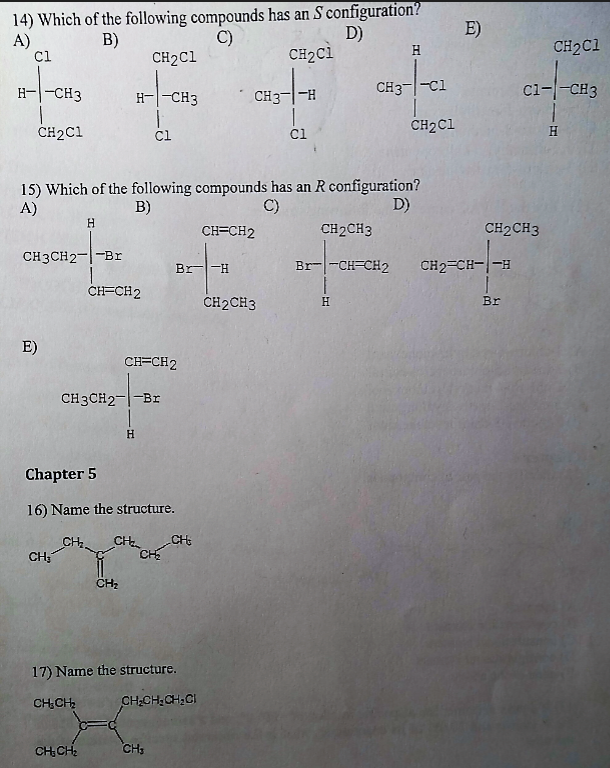 Solved Which of the following compounds has an 5 | Chegg.com