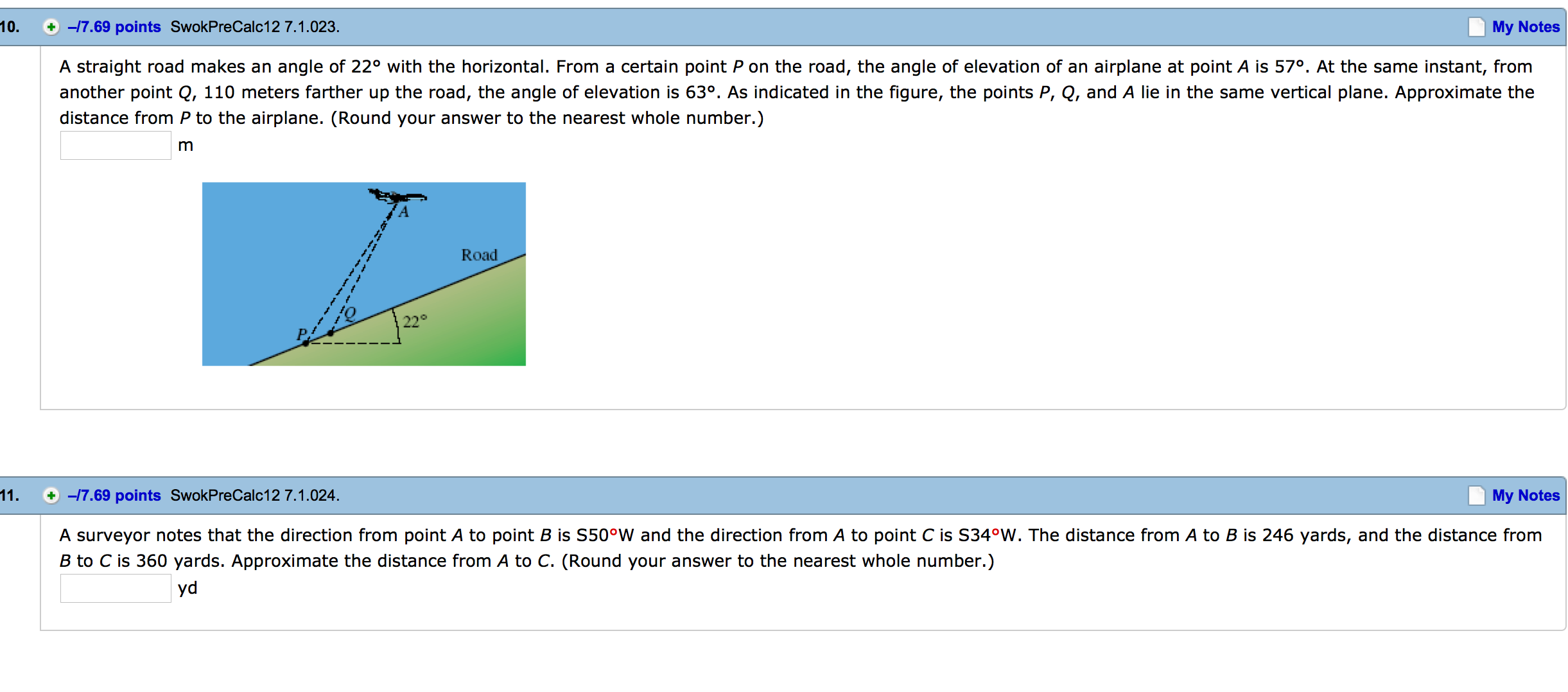 Solved A straight road makes an angle of 22 degree with the | Chegg.com