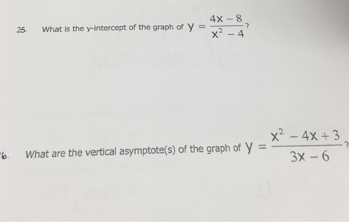 Solved What is the y-intercept of the graph of Y = 4x - | Chegg.com