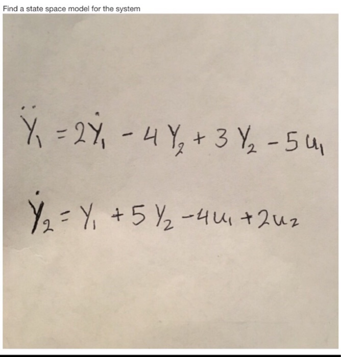 Solved Find A State Space Model For The System Show Your