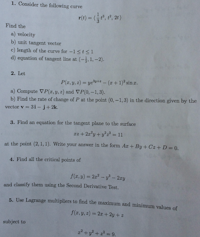 Solved Velocity unit tangent vector length of the curve for | Chegg.com