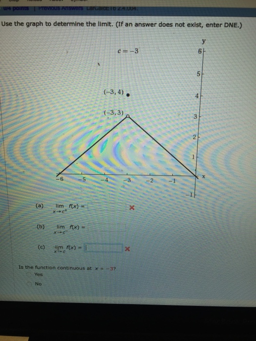 Solved Use the graph to determine the limit. (If an answer | Chegg.com