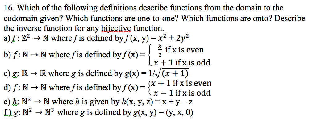 Solved Which of the following definitions describe functions | Chegg.com