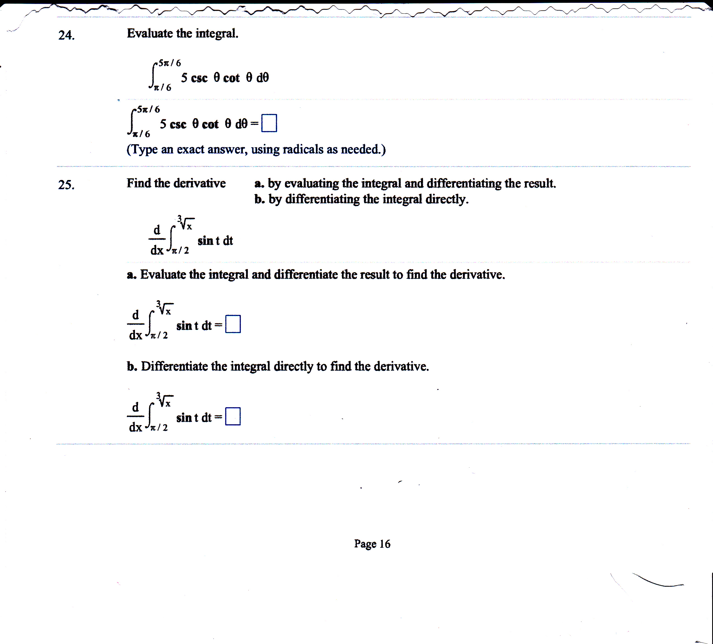 Solved Evaluate the integral. (Type an exact answer, using | Chegg.com