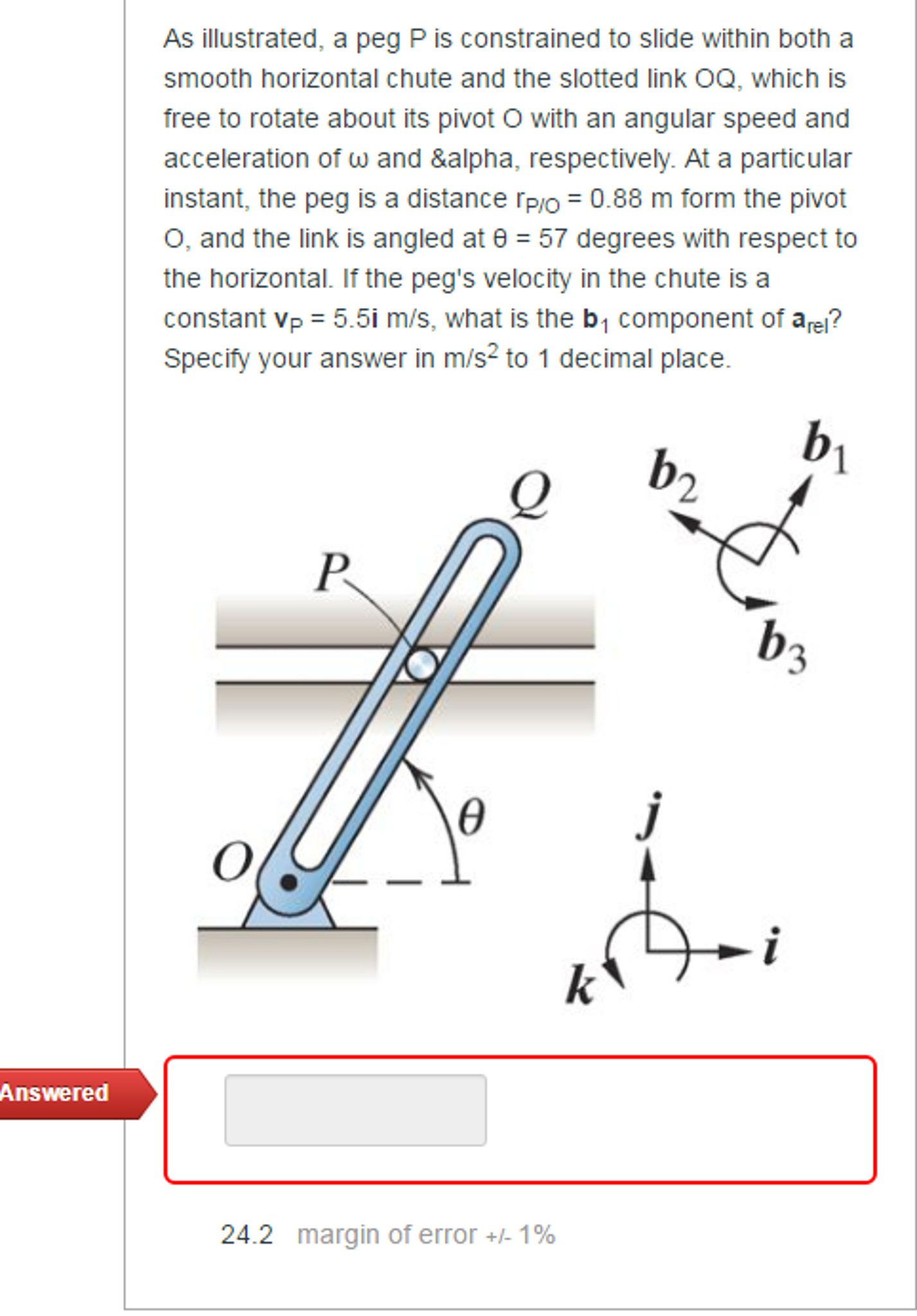 As illustrated, a peg P is constrained to slide | Chegg.com