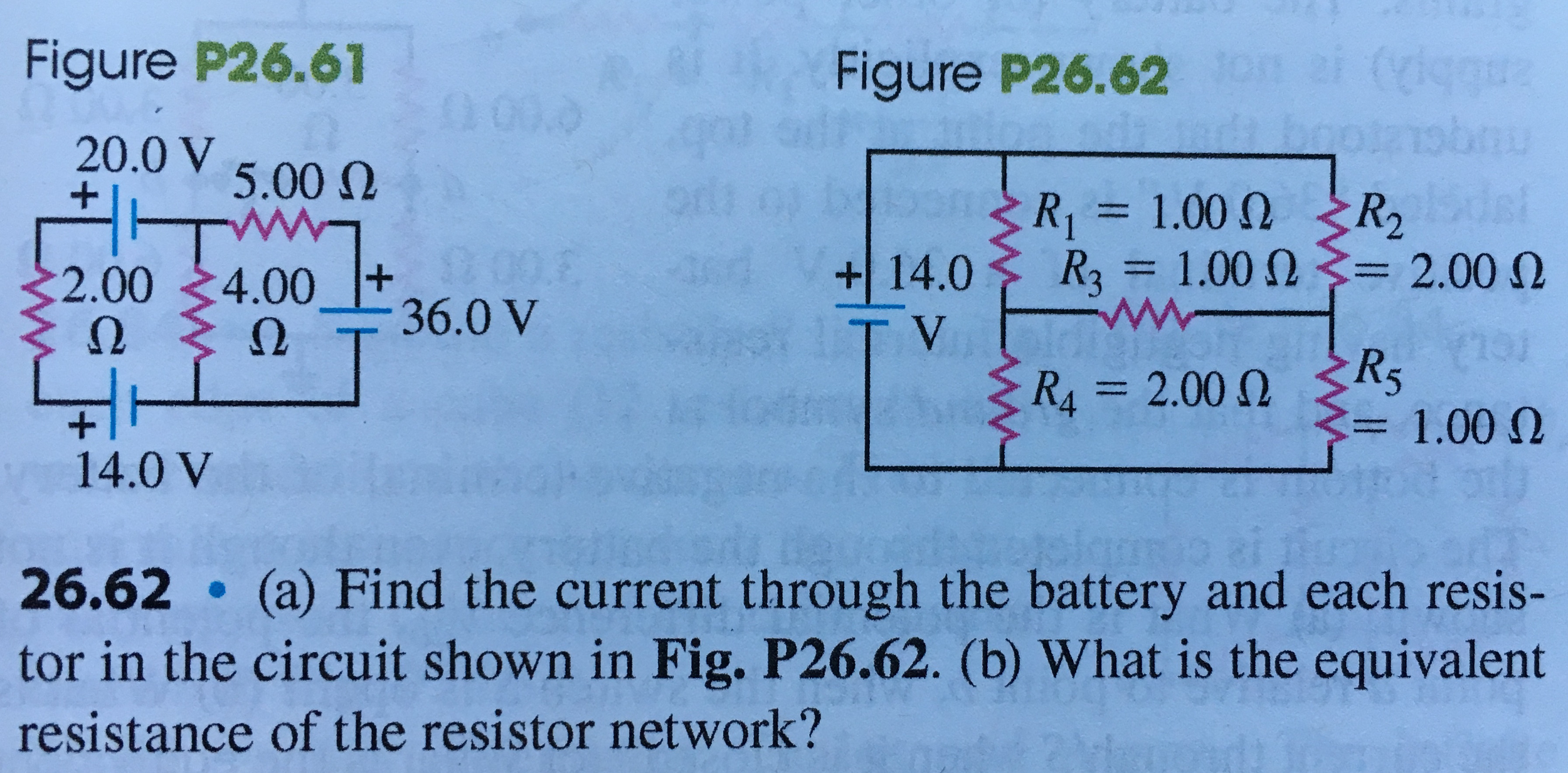 Solved Find the current through the battery and each | Chegg.com