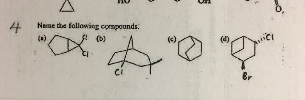 Solved Name the following compounds. | Chegg.com