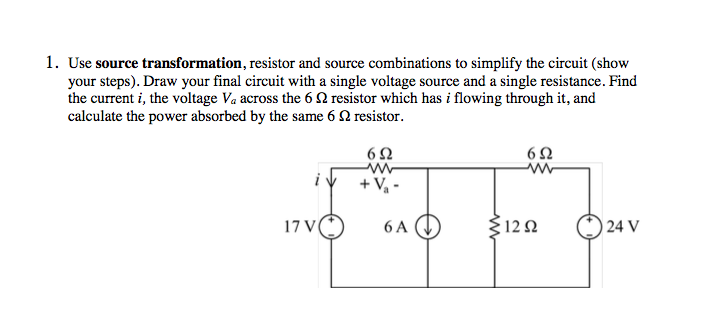 Solved Use source transformation, resistor and source | Chegg.com