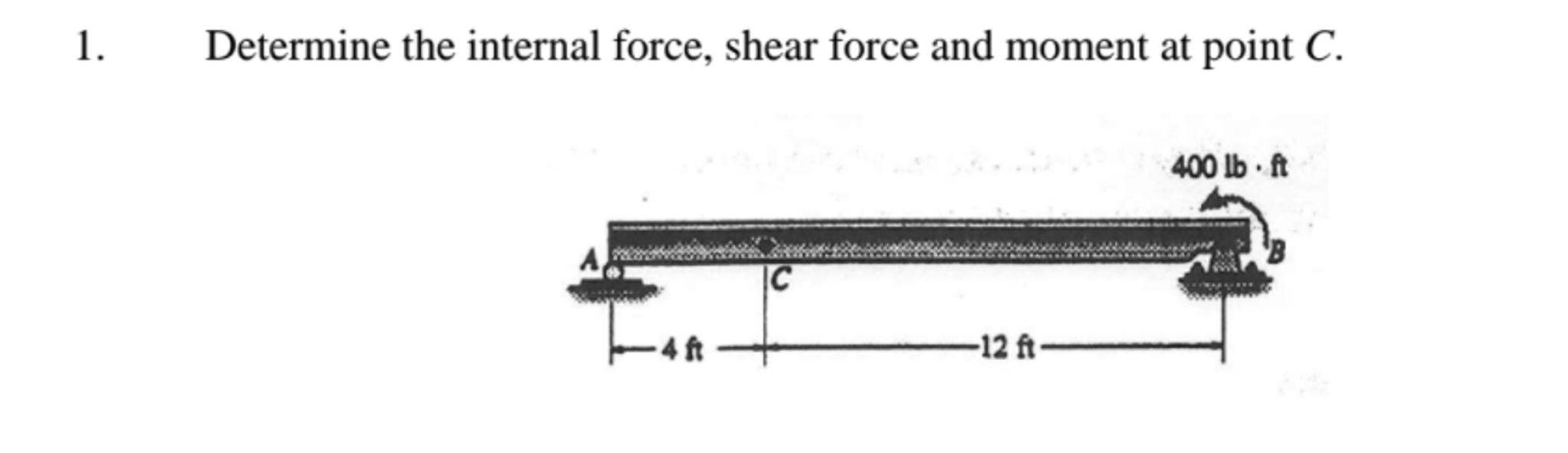 Solved Determine the internal force, shear force and moment | Chegg.com