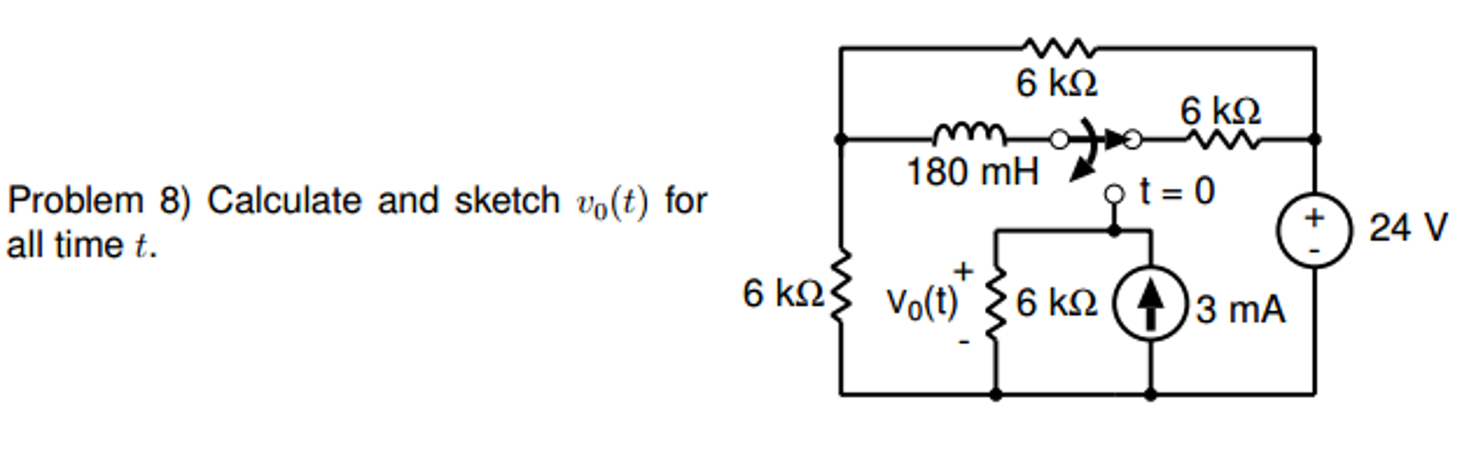 Solved Calculate and sketch v_0(t) for all time t. | Chegg.com