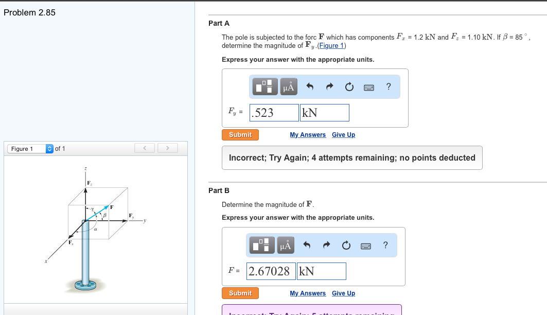Solved Problem 2.85 of 1 Figure 1 Part A The pole is | Chegg.com