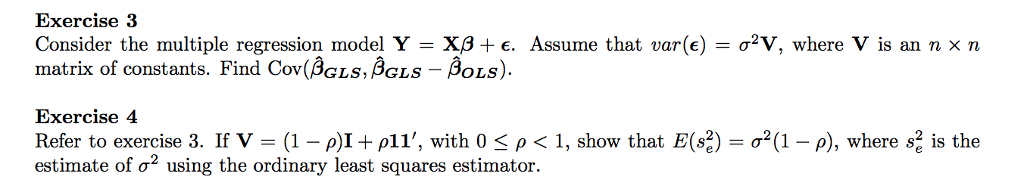 Exercise;3 Consider the multiple regression model | Chegg.com
