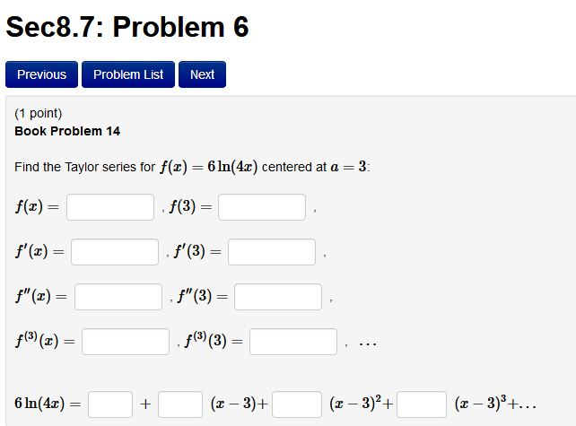 Solved Sec8.7: Problem 6 PreviouS Problem List Next (1 | Chegg.com Solved Sec8.7: Problem 6 PreviouS Problem List Next (1 | Chegg.com