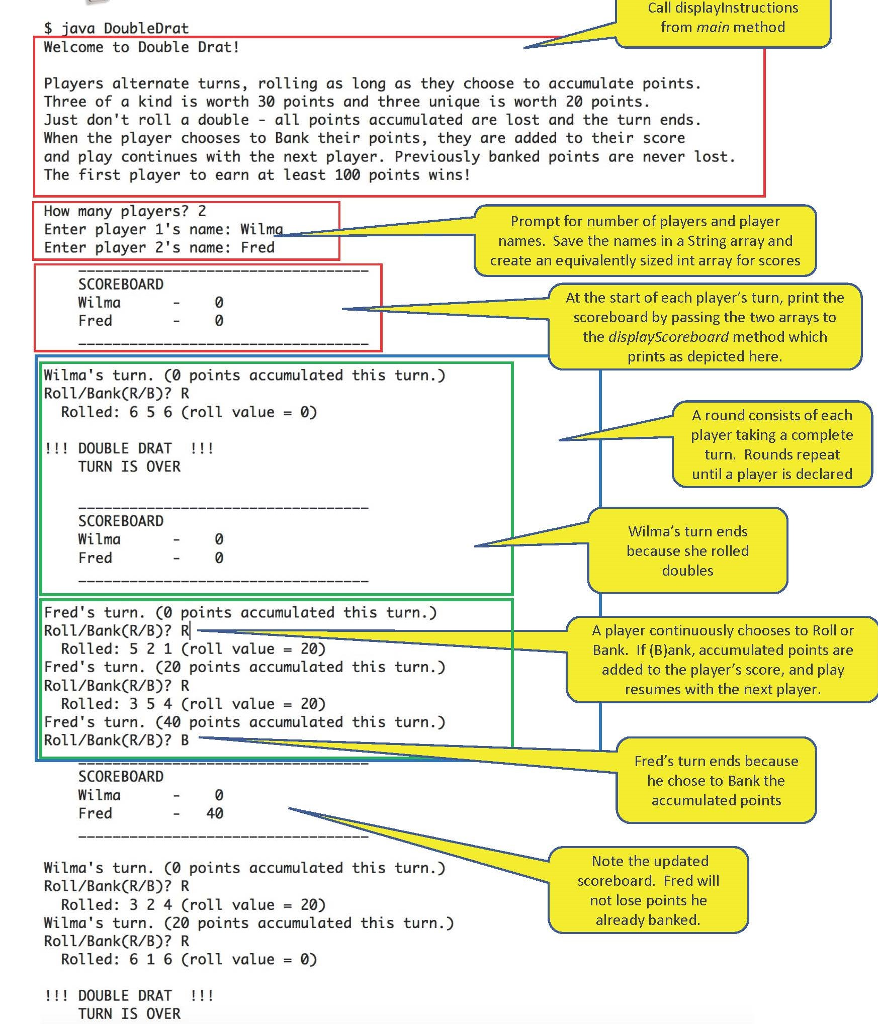 Solved Write the rollDice method in a DoubleDrat class as | Chegg.com